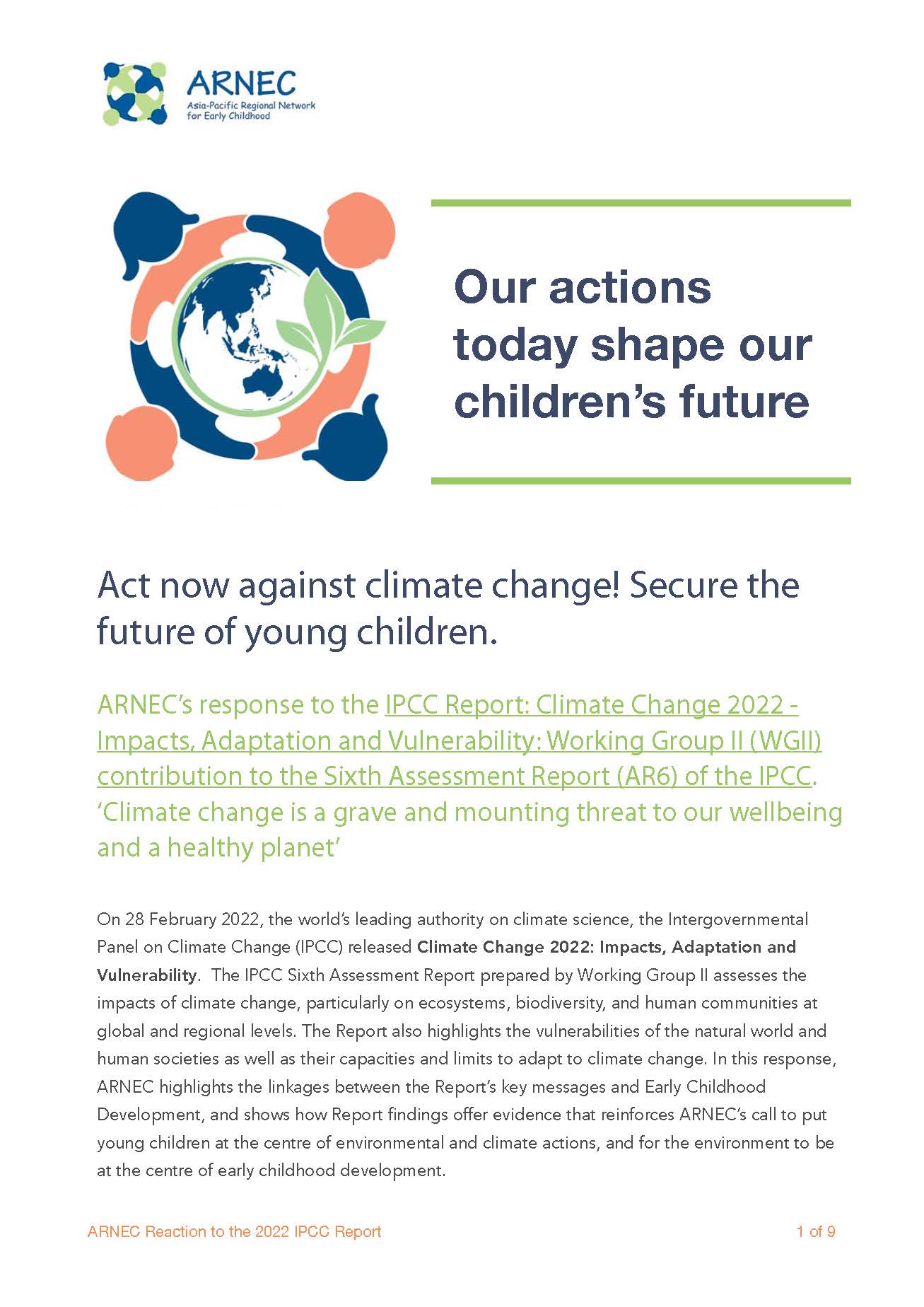 ARNEC statement on the recent IPCC report | ARNEC